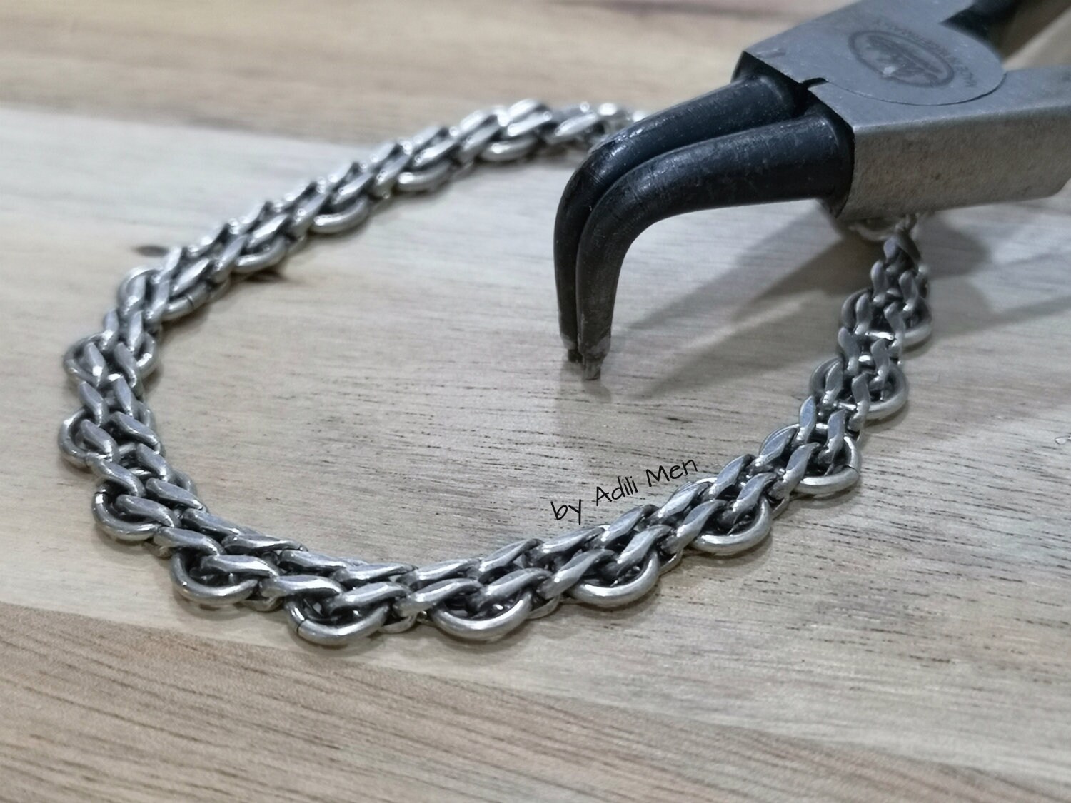 Men's Silver Rolo Ring Chain Bracelet | Etsy