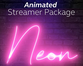 Pink Neon twitch Overlay Package - Etsy