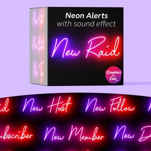 Red & Purple Neon Alerts With Sound Animated Twitch Streamer Alertbox ...