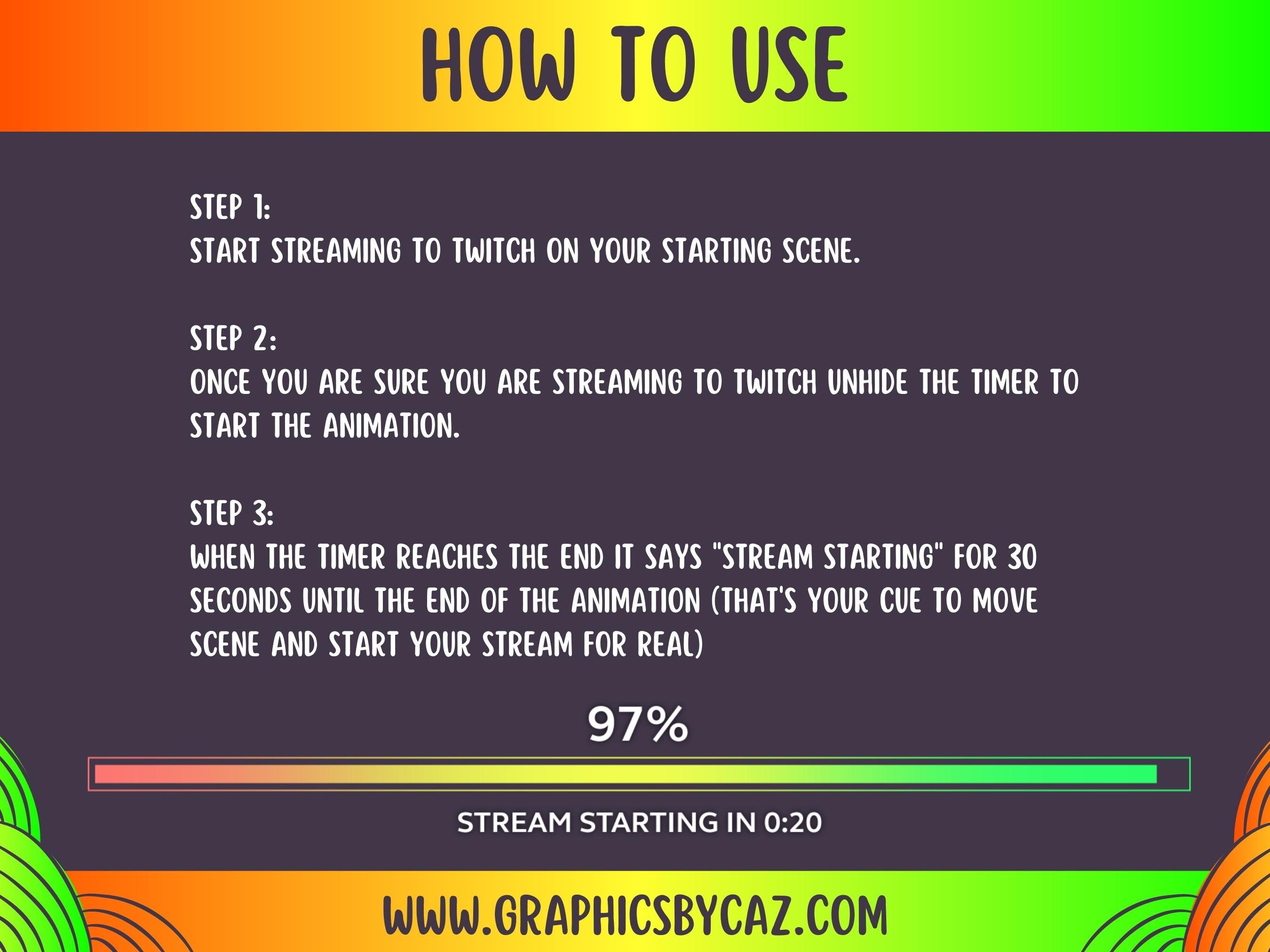 Stream Countdown Timer Red Yellow Green Gradient Twitch Streamer ...