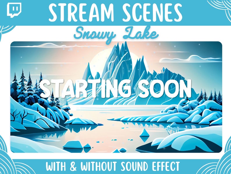 Animated Twitch Starting Soon Screens Snowy Ice Lake Looping Scenes for ...