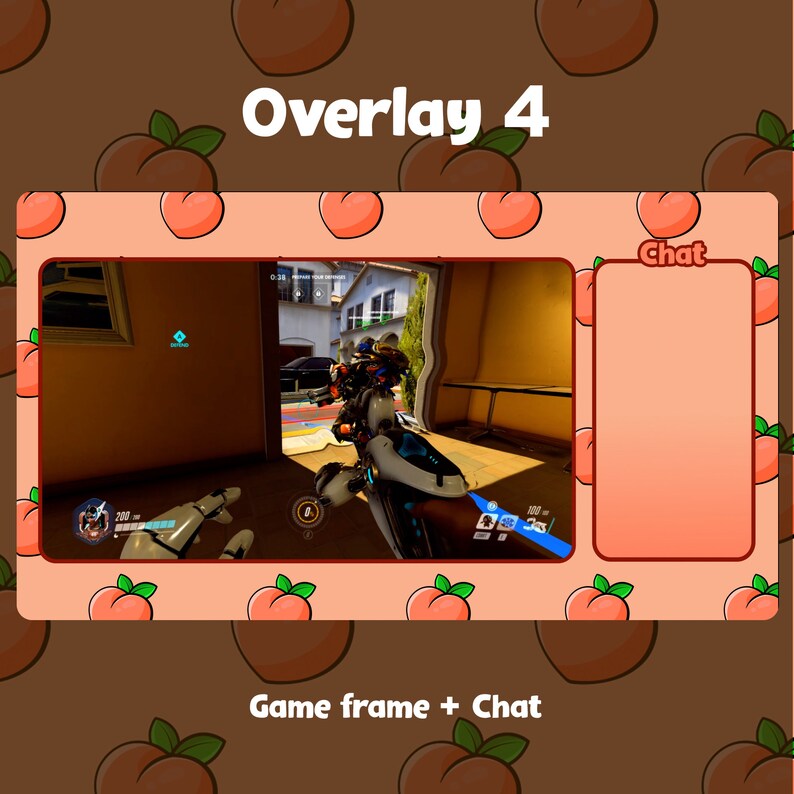 Peach Animated Twitch Stream Overlay Package: Kawaii Vtuber OBS - Etsy