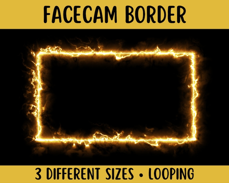Electric Overlay Animated Webcam Border | Lightning Animated Facecam ...