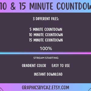 Stream Countdown Timer | Pink Purple & Turquoise Blue Gradient Twitch ...