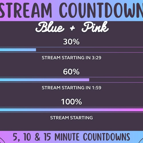 Stream Countdown Timer Pink Purple & Turquoise Blue Gradient - Etsy