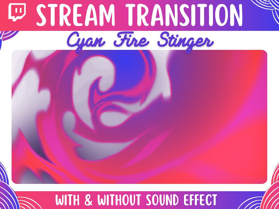 Animated Twitch Stinger Transition | Red Pink Blue Streamer Stinger for ...