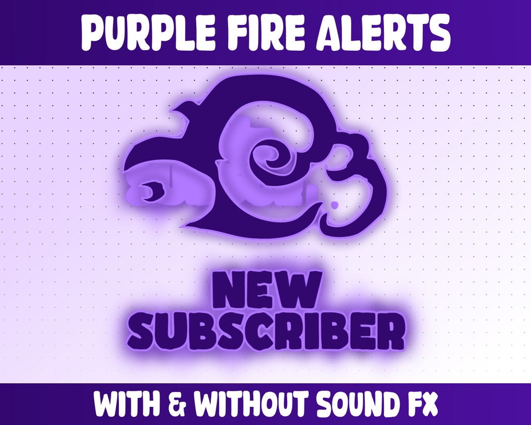 ANIMATED Twitch Alerts With Sound Effect | Purple Fire Twitch Streamer ...
