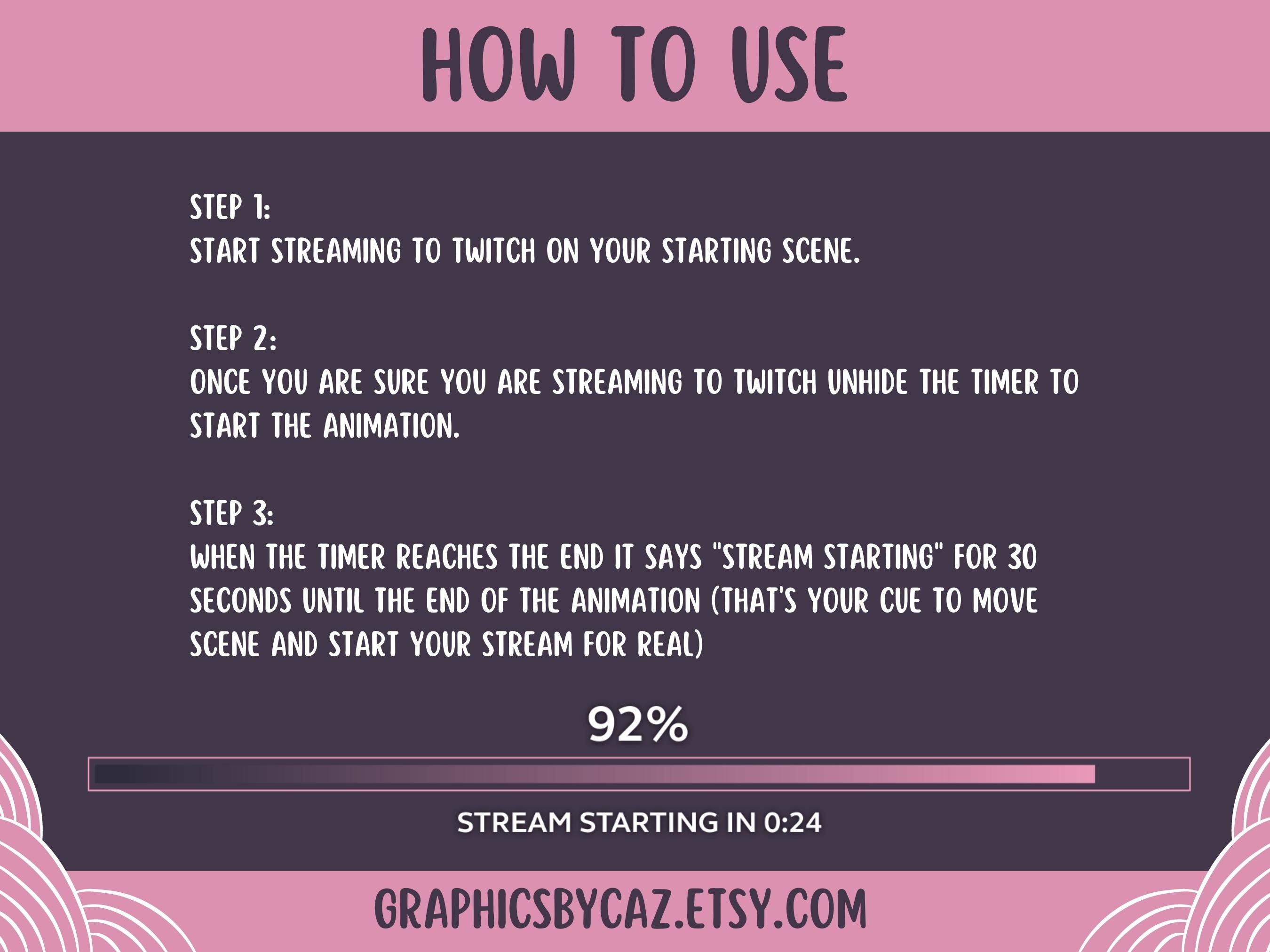 Stream Countdown Timer Pink & Grey Gradient Twitch Streamer - Etsy