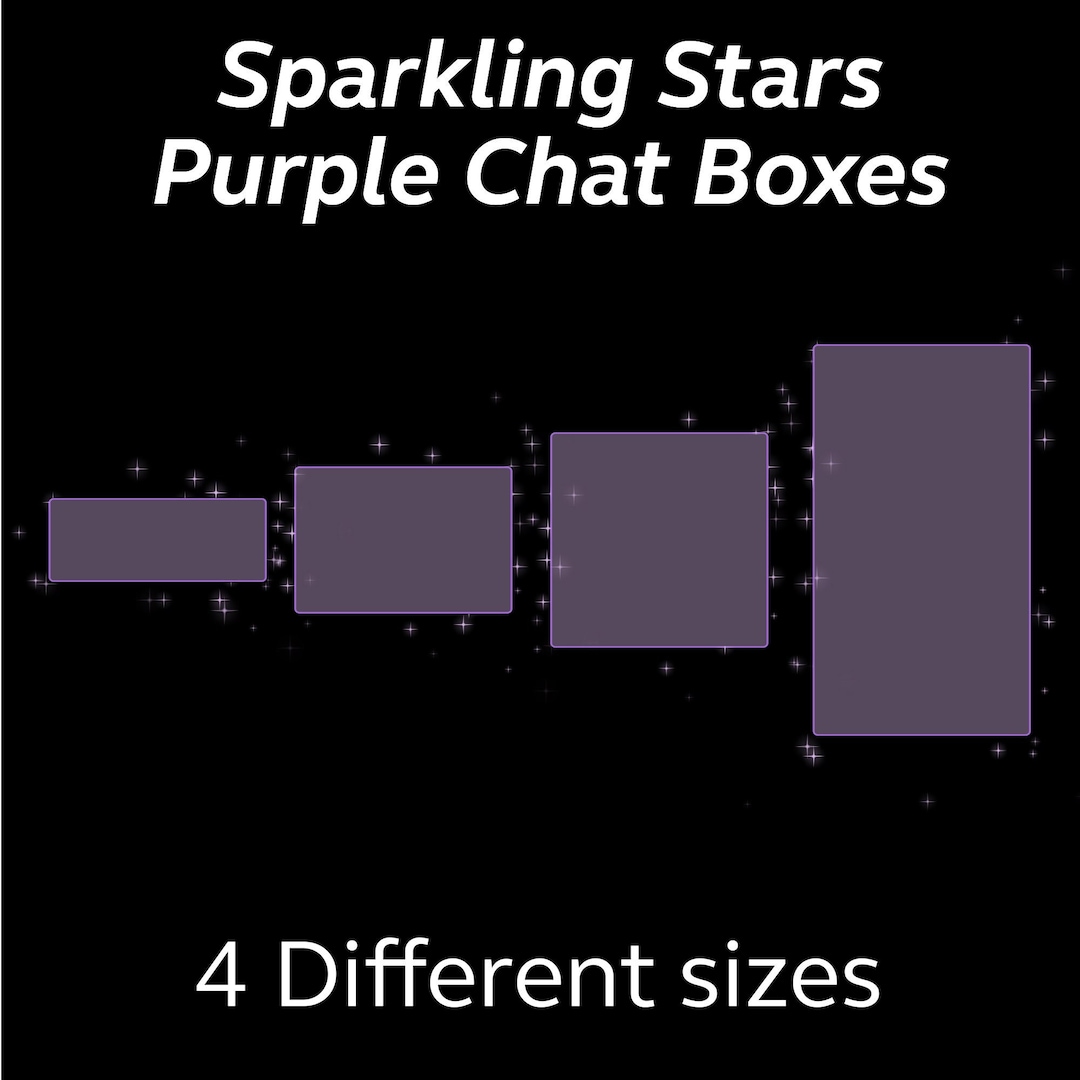 Sparkling Starry Purple Chat Boxes, Animated Fantasy Chat Overlays for ...