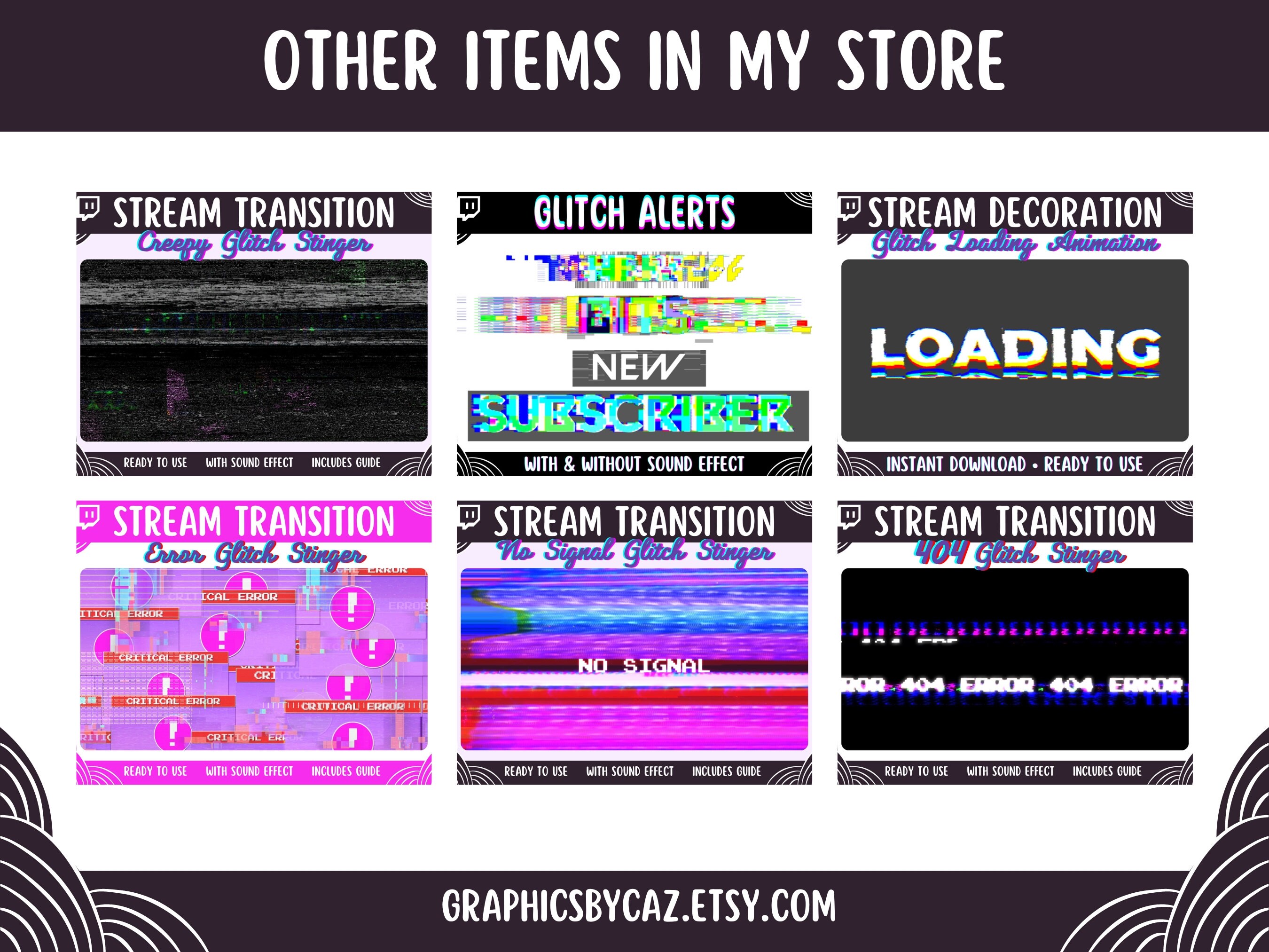 Spooky Glitch Stinger Transition Creepy Error Twitch - Etsy