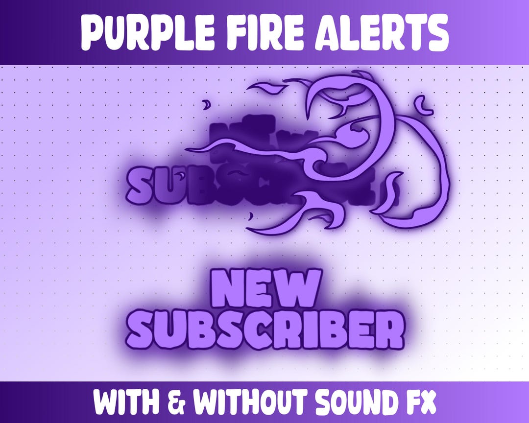 ANIMATED Twitch Alerts With Sound Effect | Purple Fire Twitch Streamer ...