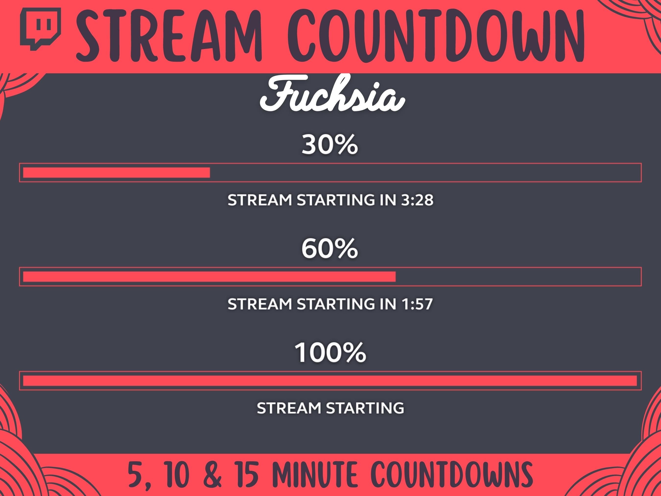 Pink Stream Countdown Fuschia Twitch Streamer Starting Timer - Etsy