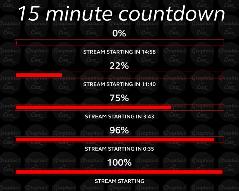 Stream Countdown Timer Red Twitch Streamer Starting - Etsy