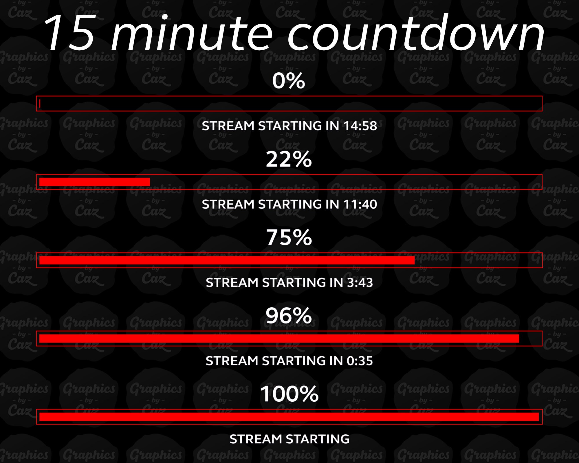 Stream Countdown Timer Red Twitch Streamer Starting - Etsy