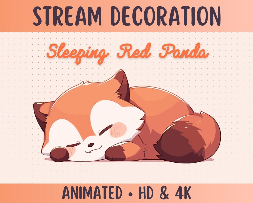 Animated Red Panda Sleeping | Stream Decoration | Streamer Pet - Etsy