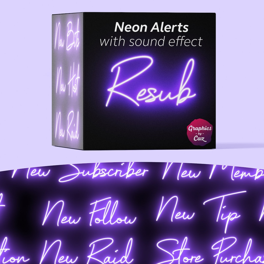 Purple Neon Twitch Alerts With Sound Effect (animated .webm) - Etsy UK
