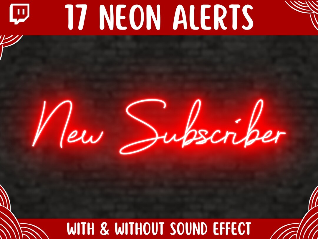 Animated Neon Sign Alerts for Twitch & Streamers | LED Red Fluorescent ...