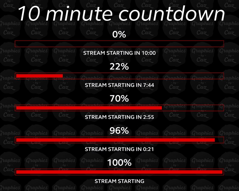 Stream Countdown Timer Red Twitch Streamer Starting - Etsy