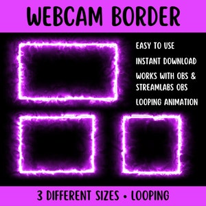 Purple Overlay Border | Animated Facecam Frames for Twitch and SLOBS ...