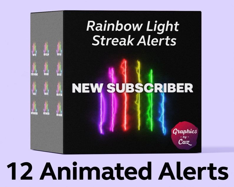 ANIMATED Twitch Alerts Rainbow Light Streaks Twitch Streamer Alerts - Etsy