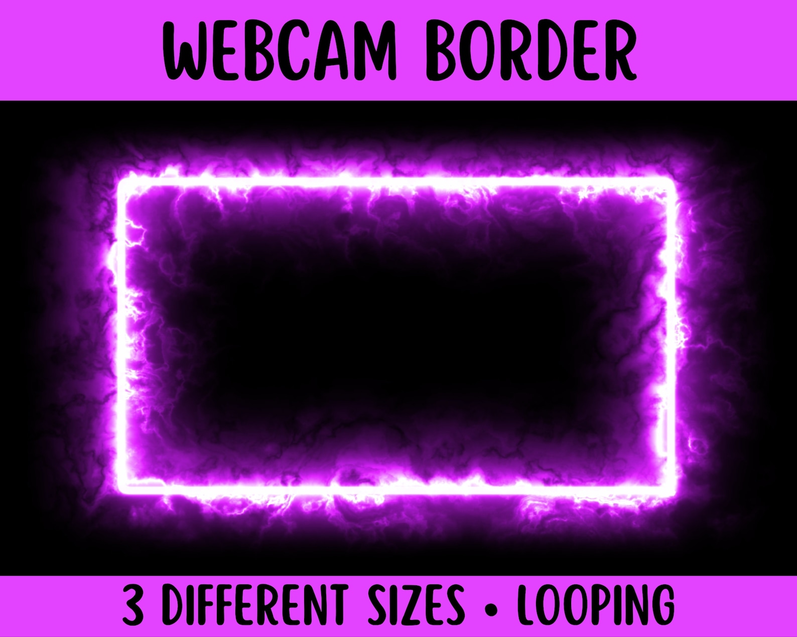 Purple Overlay Border | Animated Facecam Frames for Twitch and SLOBS ...