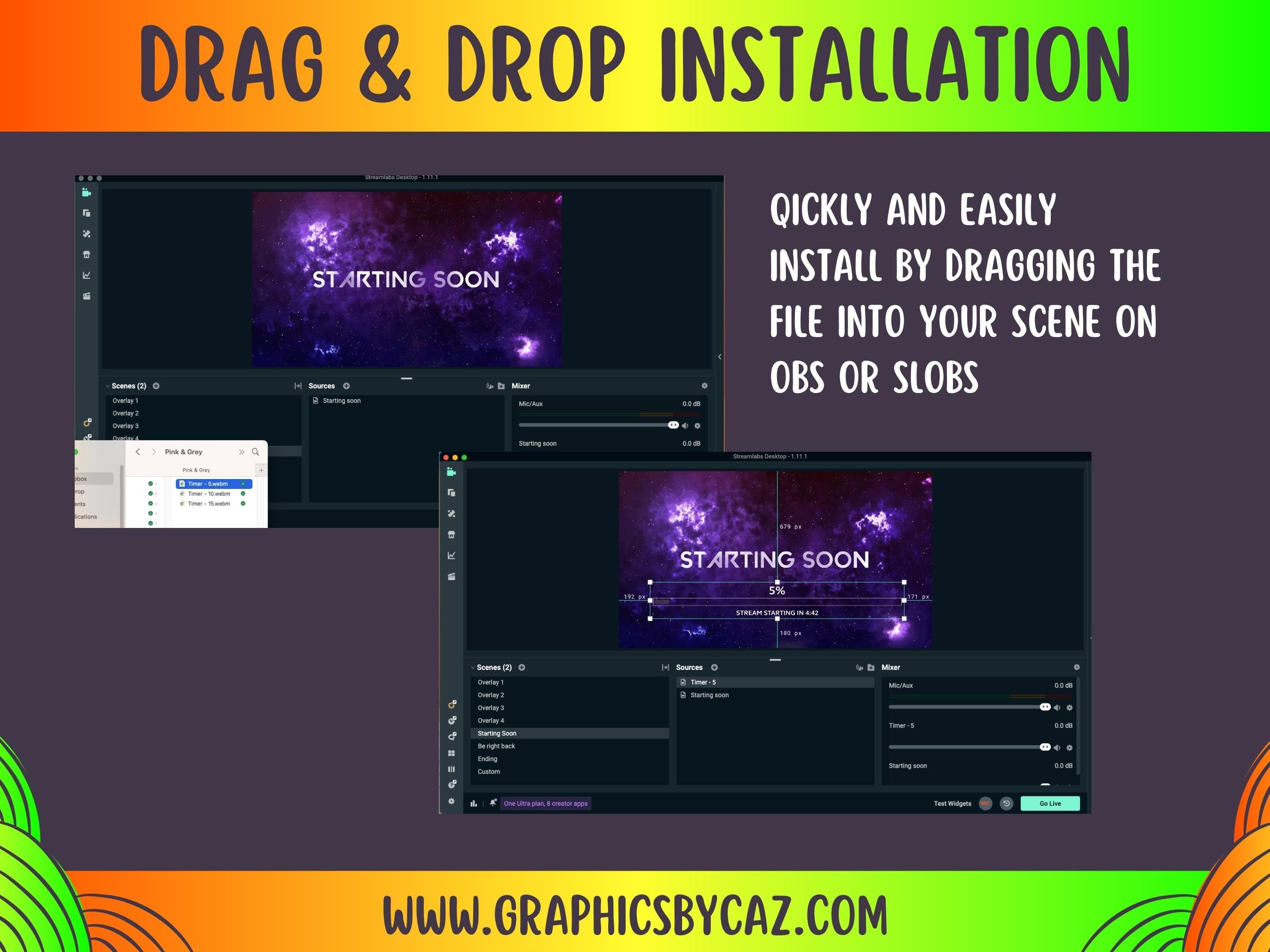 Stream Countdown Timer Red Yellow Green Gradient Twitch Streamer ...