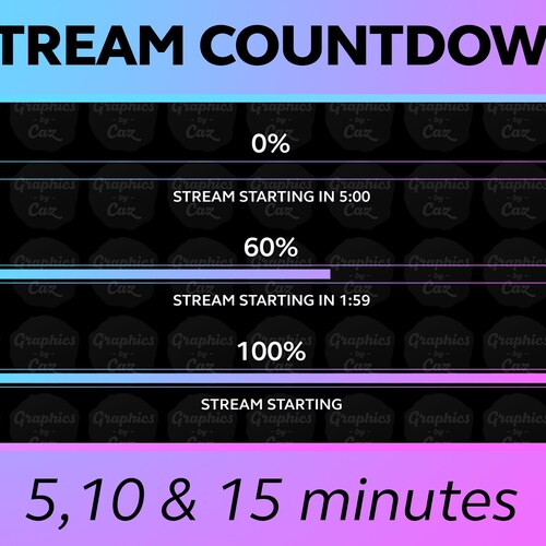 Stream Countdown Timer Pink Purple & Turquoise Blue Gradient - Etsy