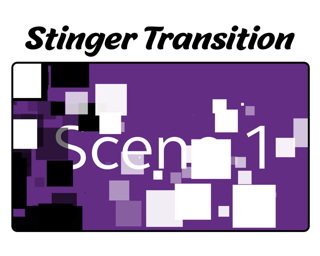 Blocks Stinger Transition: Black & White Squares - Stream Overlay - Etsy