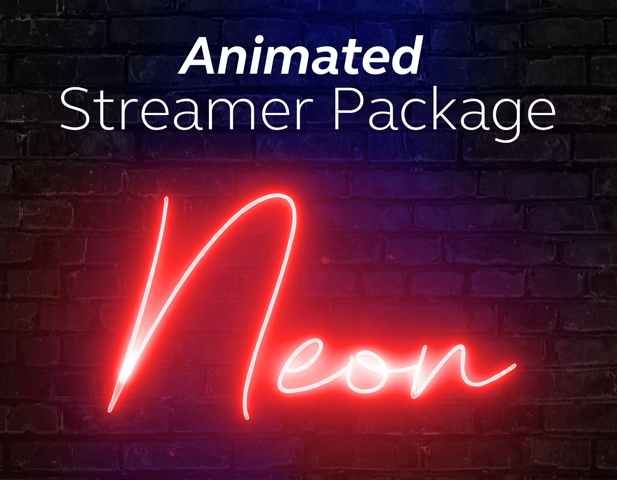 Red Neon Twitch Scenes Art & Collectibles Digital Drawing ...