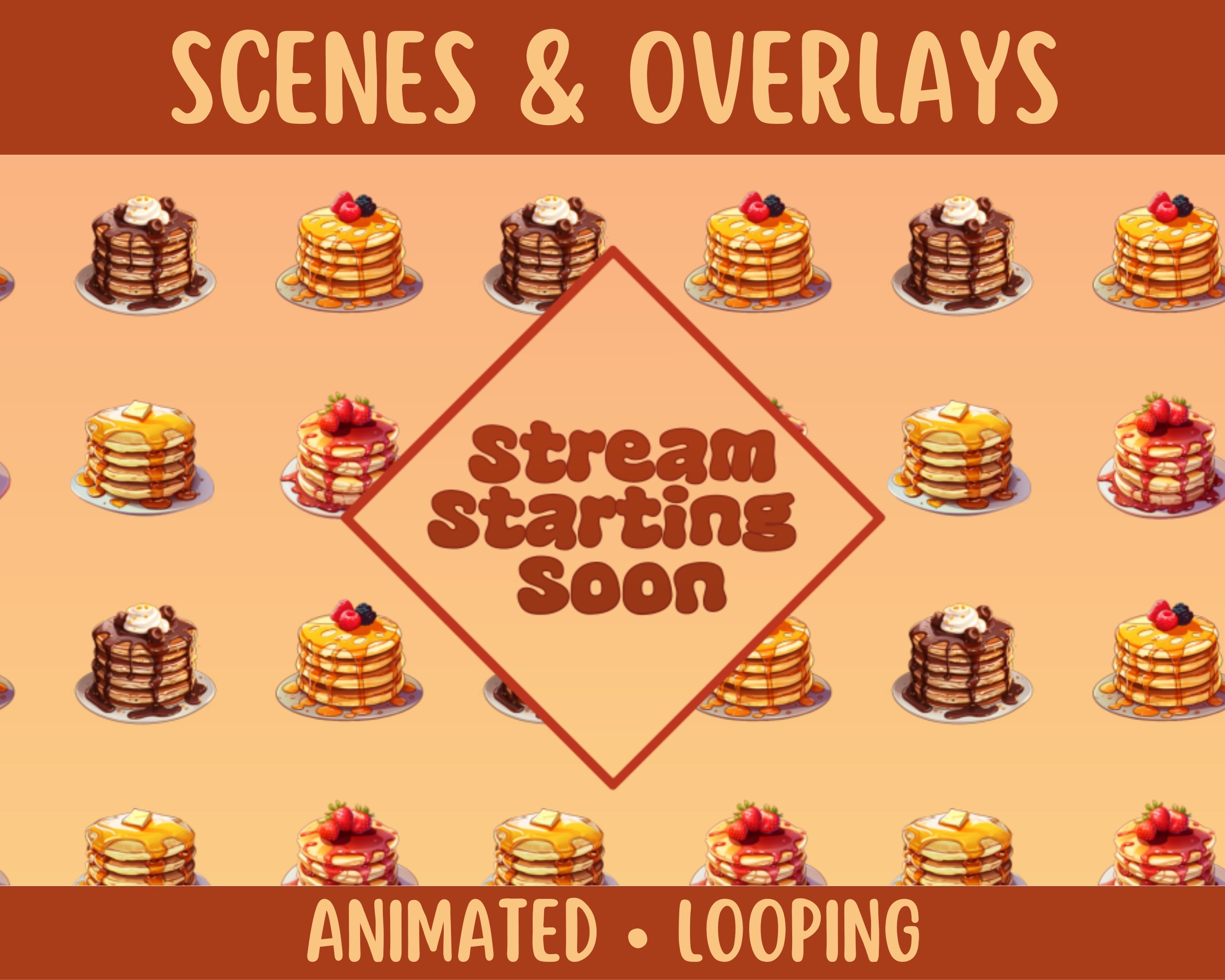 Animated Twitch Overlays & Scenes Pancake Streamer Package - Etsy