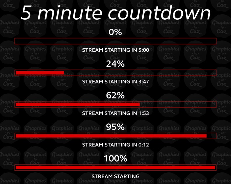 Stream Countdown Timer Red Twitch Streamer Starting - Etsy