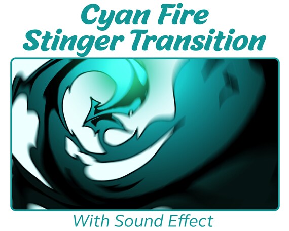Cyan Turquoise Fire Stinger Transition Animated Twitch - Etsy