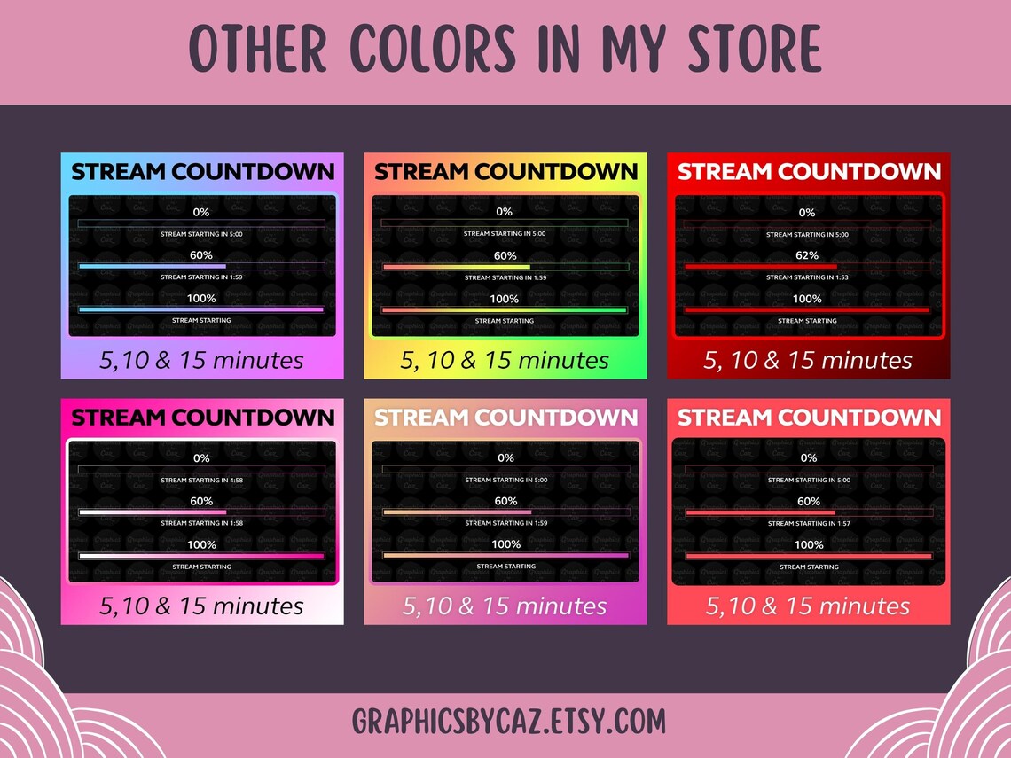 Stream Countdown Timer Pink & Grey Gradient Twitch Streamer - Etsy