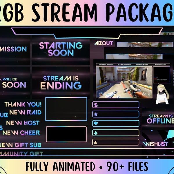 Twitch Animated Rainbow Overlay - Etsy