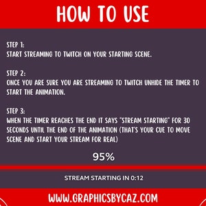 Stream Countdown Timer | Red Twitch Streamer Starting Countdown - Etsy