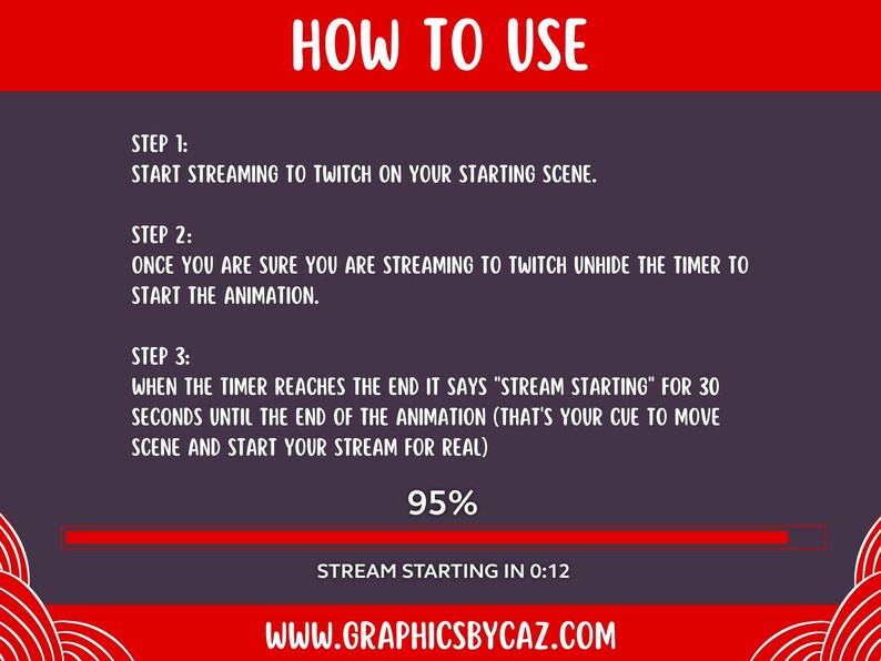 Stream Countdown Timer Red Twitch Streamer Starting - Etsy