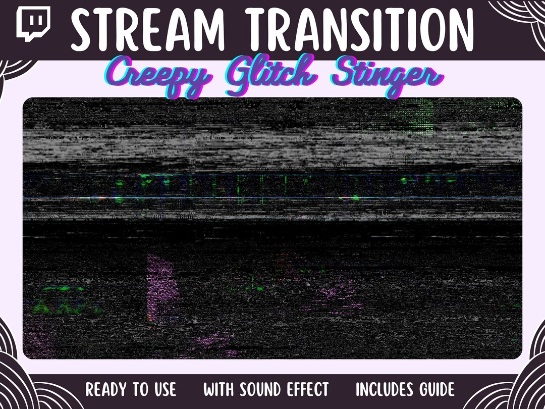 Creepy Glitch Stinger Transition | Spooky RGB Twitch Streamer Stinger ...