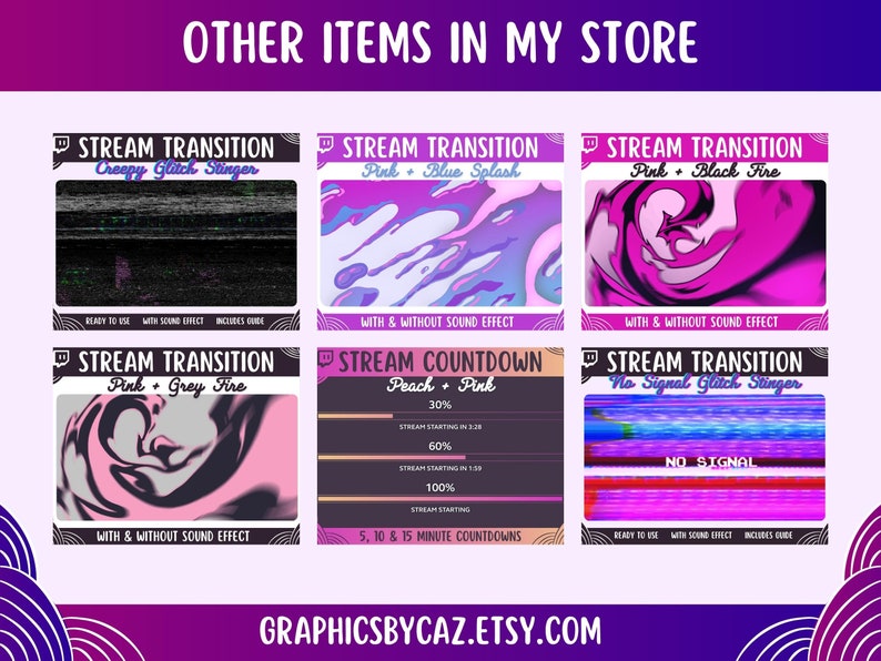 Glitch VHS Custom Twitch Stinger Transition Personalised Stream ...