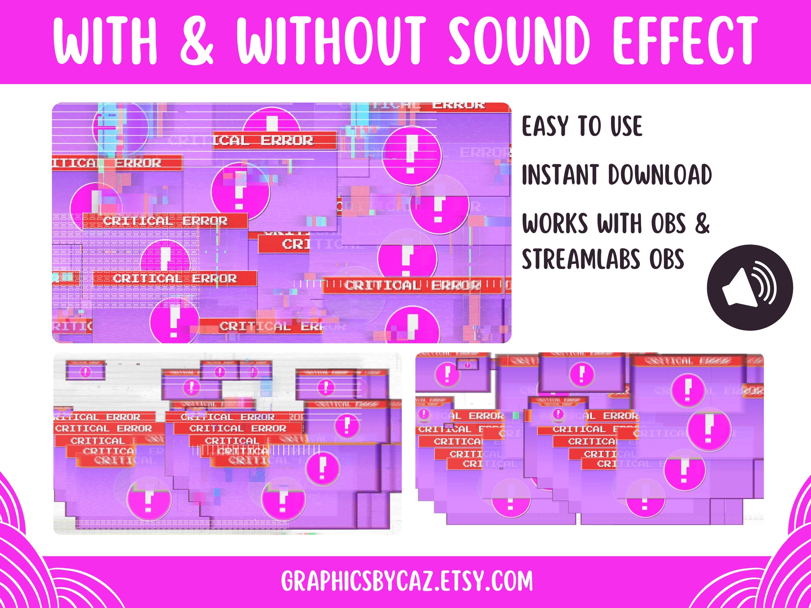 Glitch Error Stinger Transition Purple Critical Ui Twitch Streamer ...