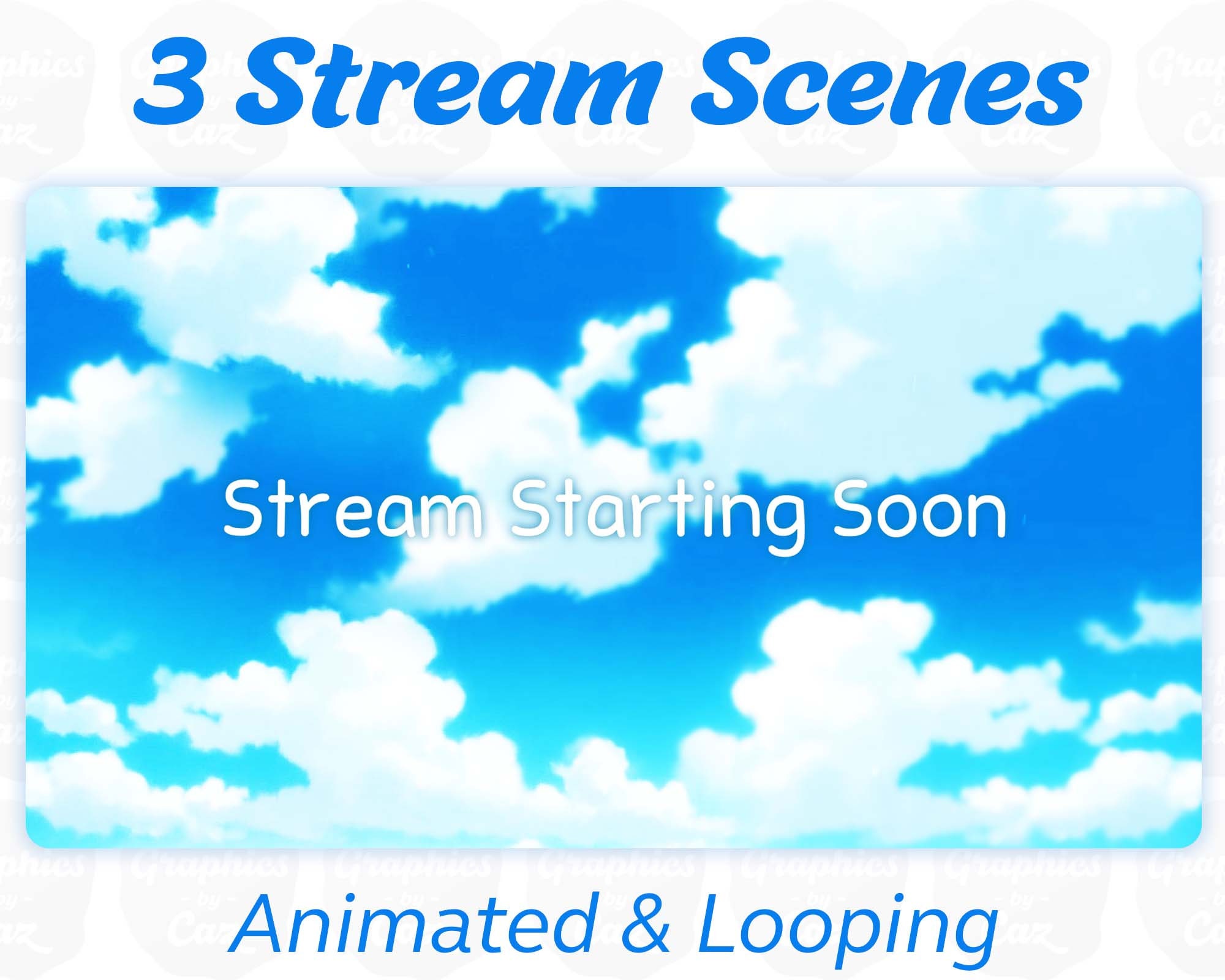 Anime Sky Cloud Scenes Animated Looping Screens for Streamers & Twitch ...
