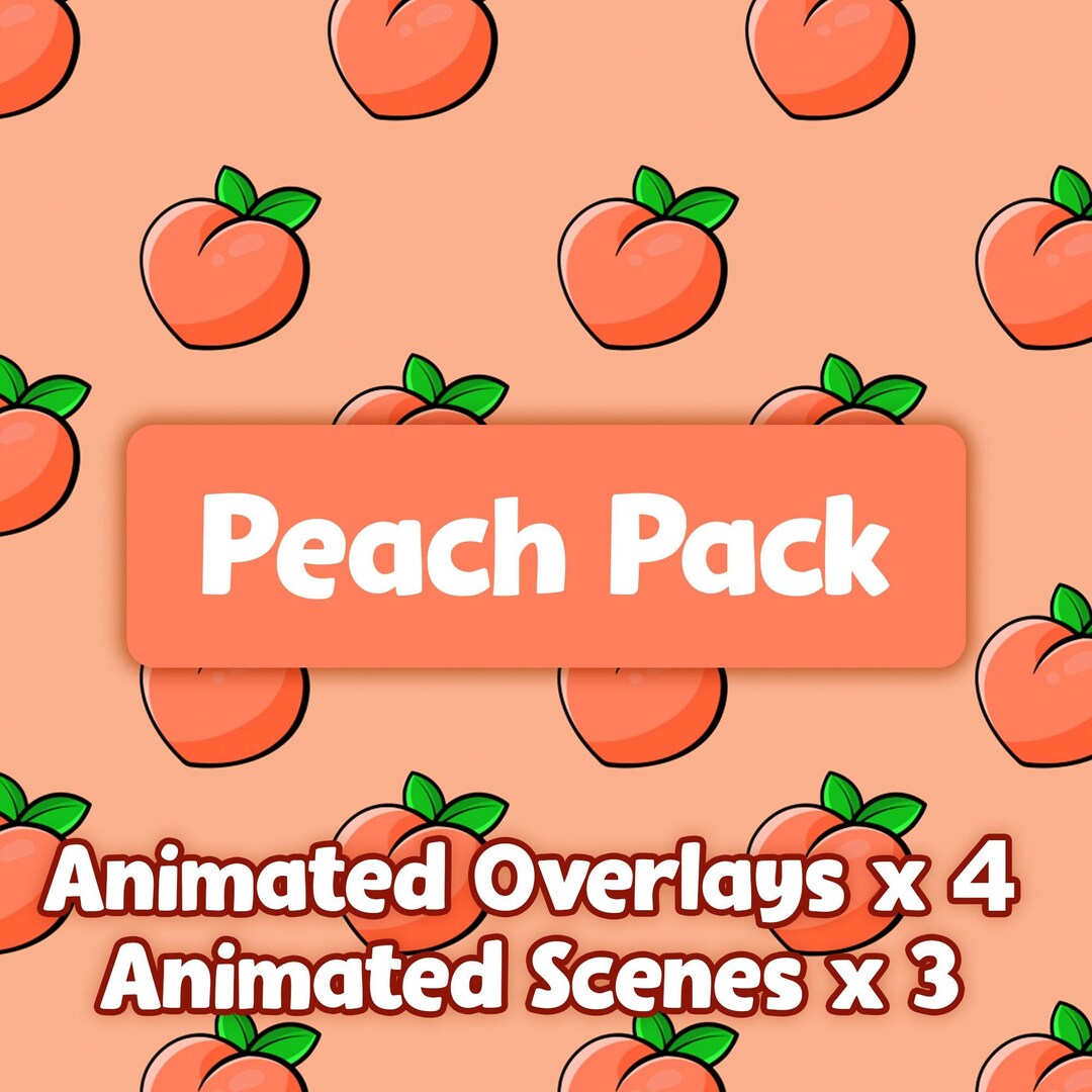 Animated Twitch Pack | Peach Stream Overlay Package | Cute Overlays ...
