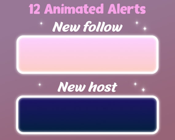 Alerts animated Pink Cute Kawaii Sparkly Stream Alerts for | Etsy
