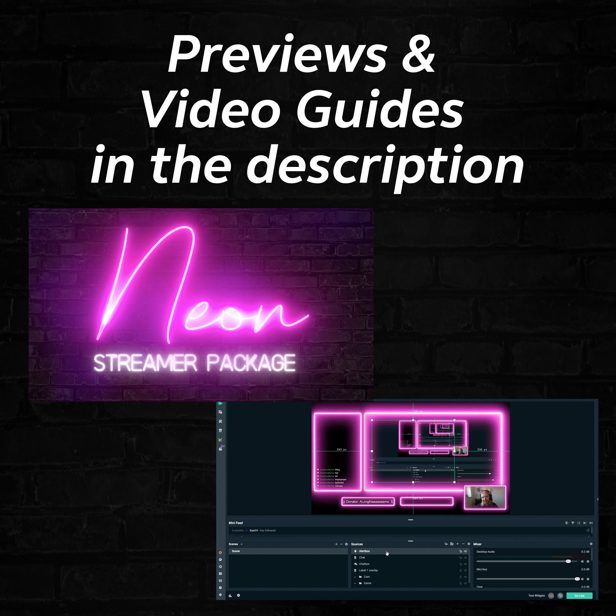 Animated Neon Pink Twitch Stream Overlay Package - Etsy