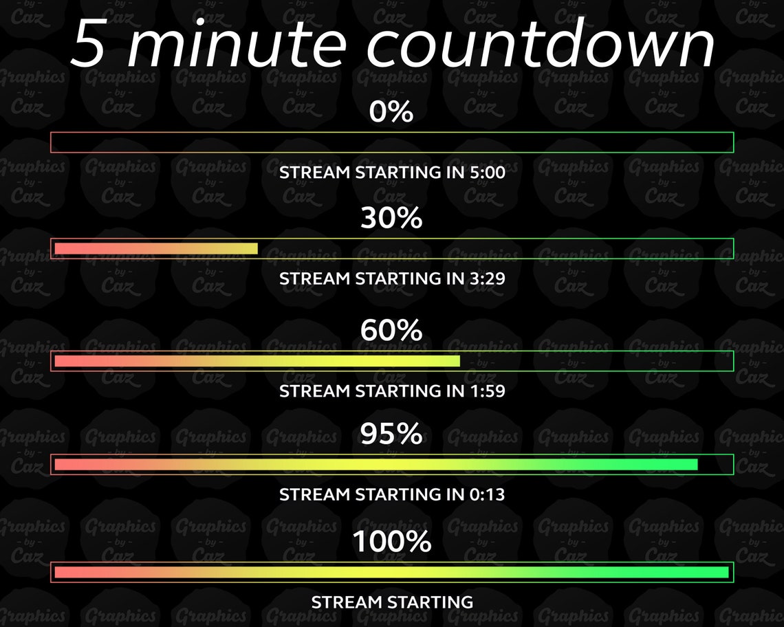 Stream Countdown Timer Red Yellow Green Gradient Twitch - Etsy