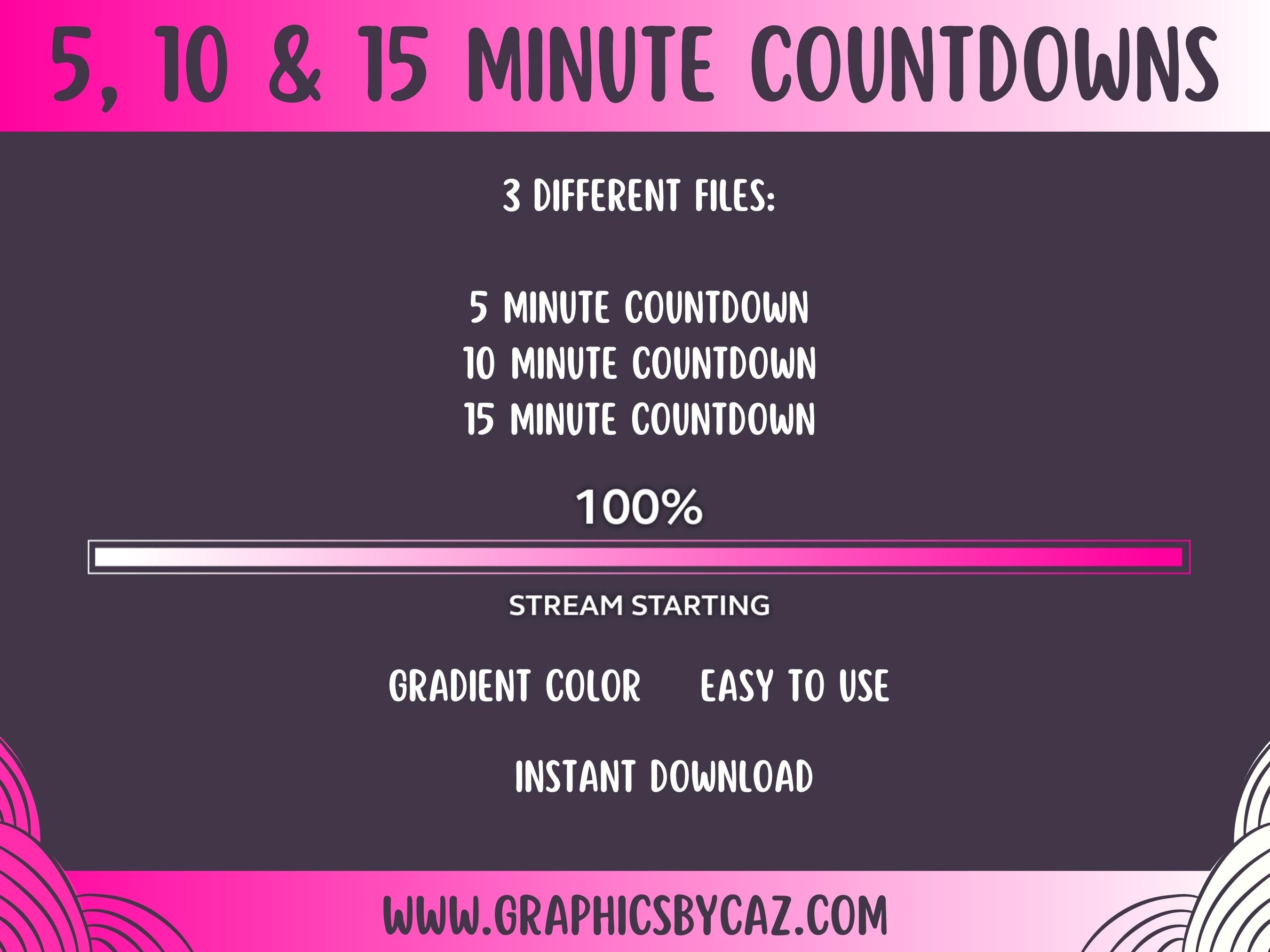 Stream Countdown White & Pink Gradient Twitch Streamer - Etsy