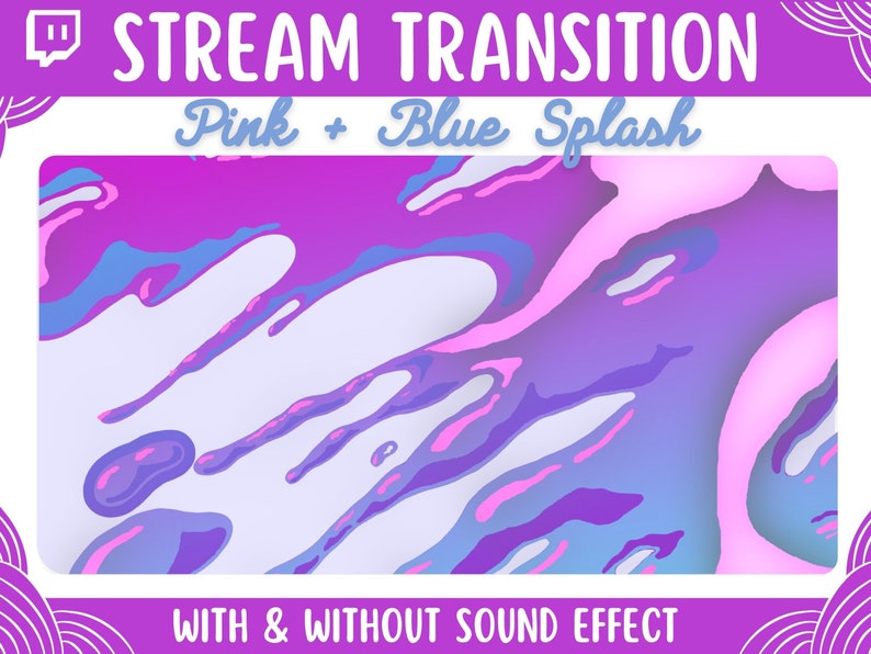Animated Splash Transition Blue & Pink Splash Twitch Streamer Stinger ...