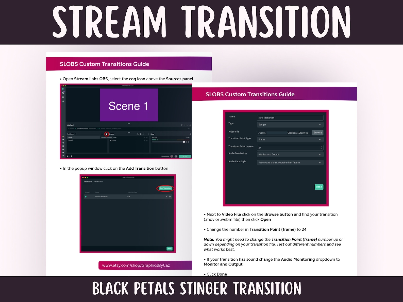 Black Petal Stinger Transition | Gothic Twitch Streamer Scene Changer ...