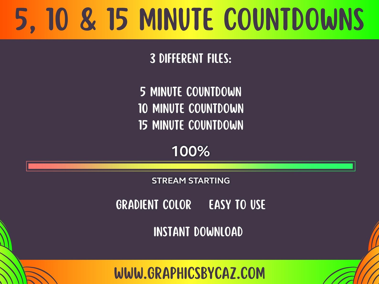 Stream Countdown Timer Red Yellow Green Gradient Twitch Streamer ...