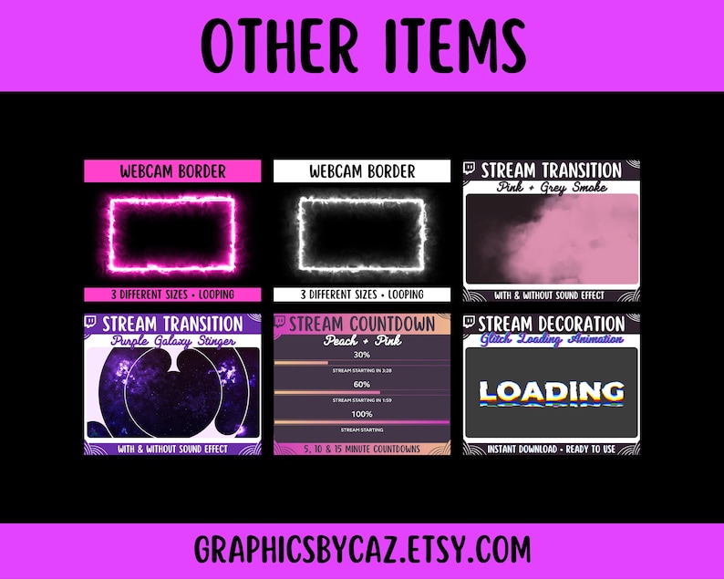 Purple Overlay Border | Animated Facecam Frames for Twitch and SLOBS ...