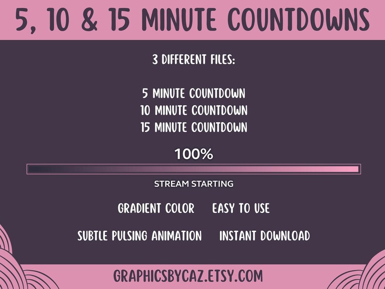 Stream Countdown Timer Pink & Grey Gradient Twitch Streamer - Etsy